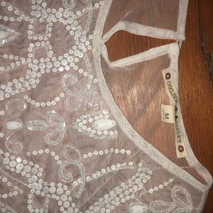 Chelsea & Violet | Tops | Chelsea Violet Beaded Sheer Top | Poshmark